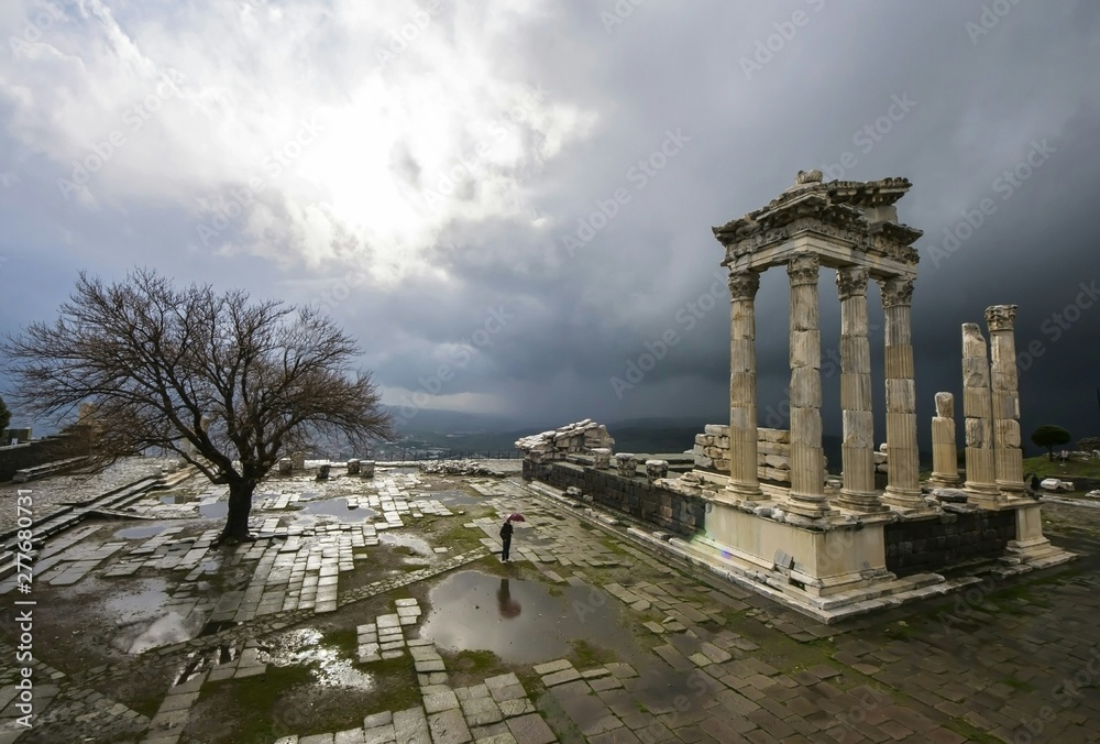 Ruins of the ancient city of pergamum ( the altar of zeus acropolis ...
