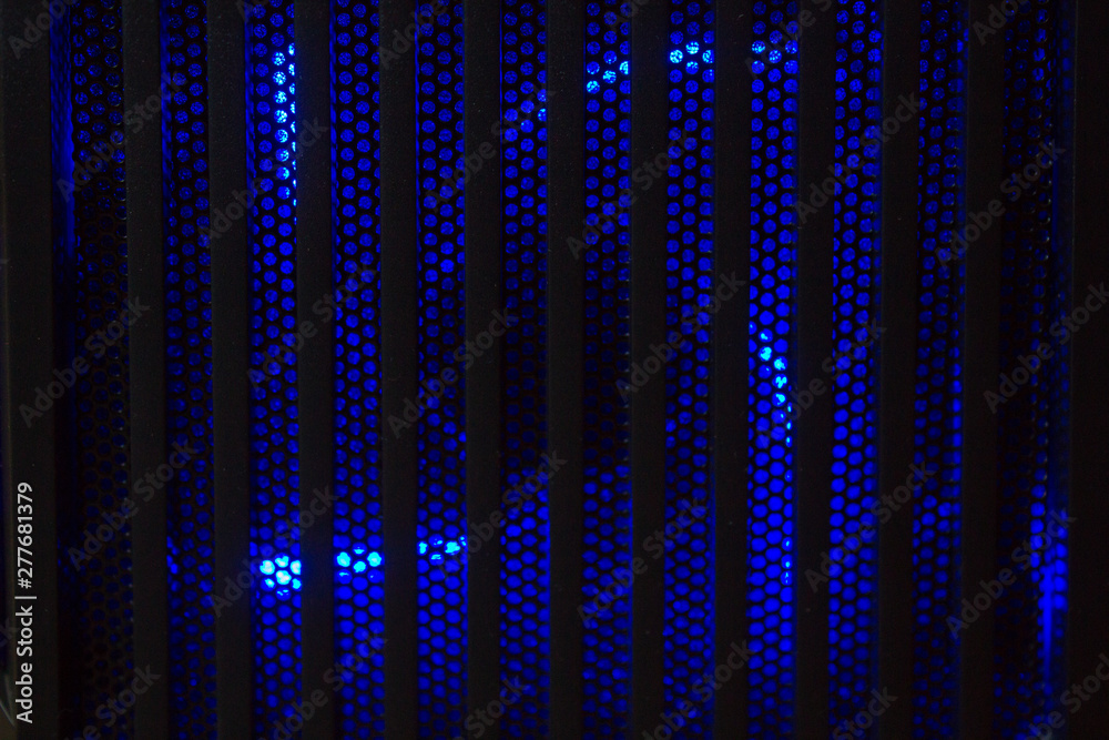 blue computer cooler,Cooler of processor with neon light. LED Light ...