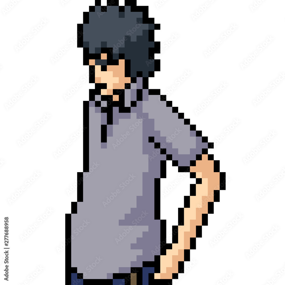 vector pixel art man pose Stock Vector | Adobe Stock