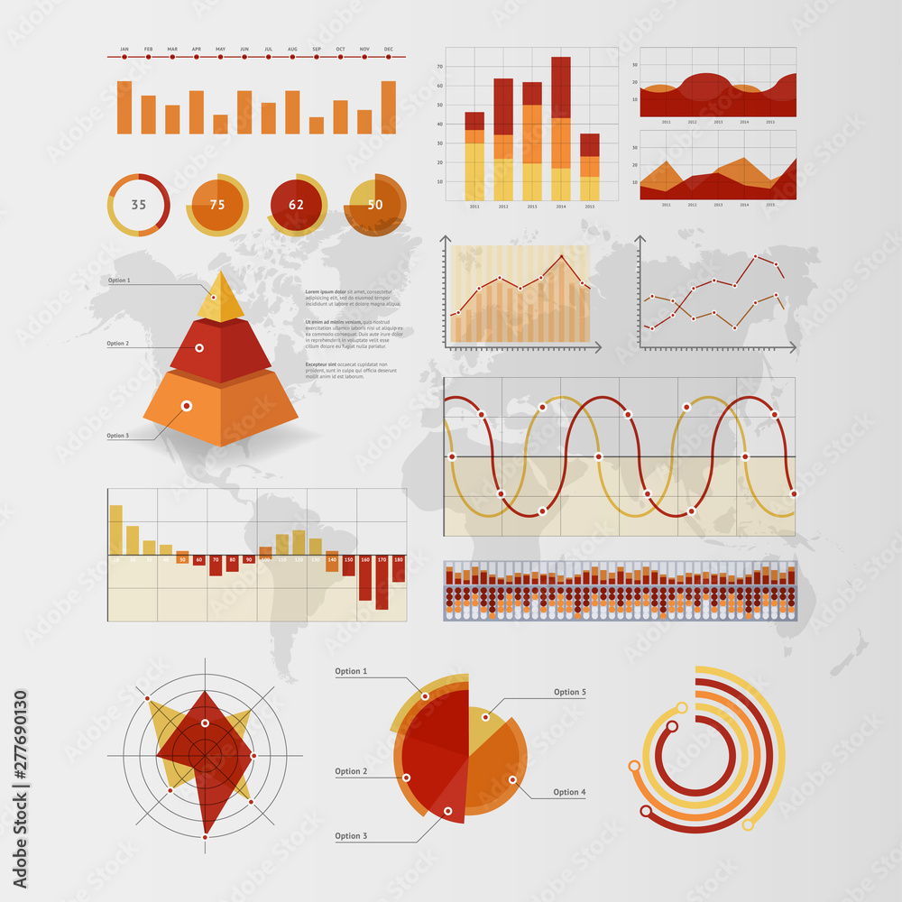 World map infographic. Vector illustration Stock Vector | Adobe Stock