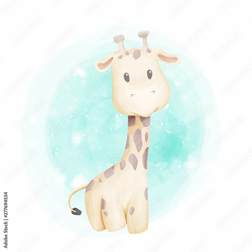Baby Giraffe Watercolor