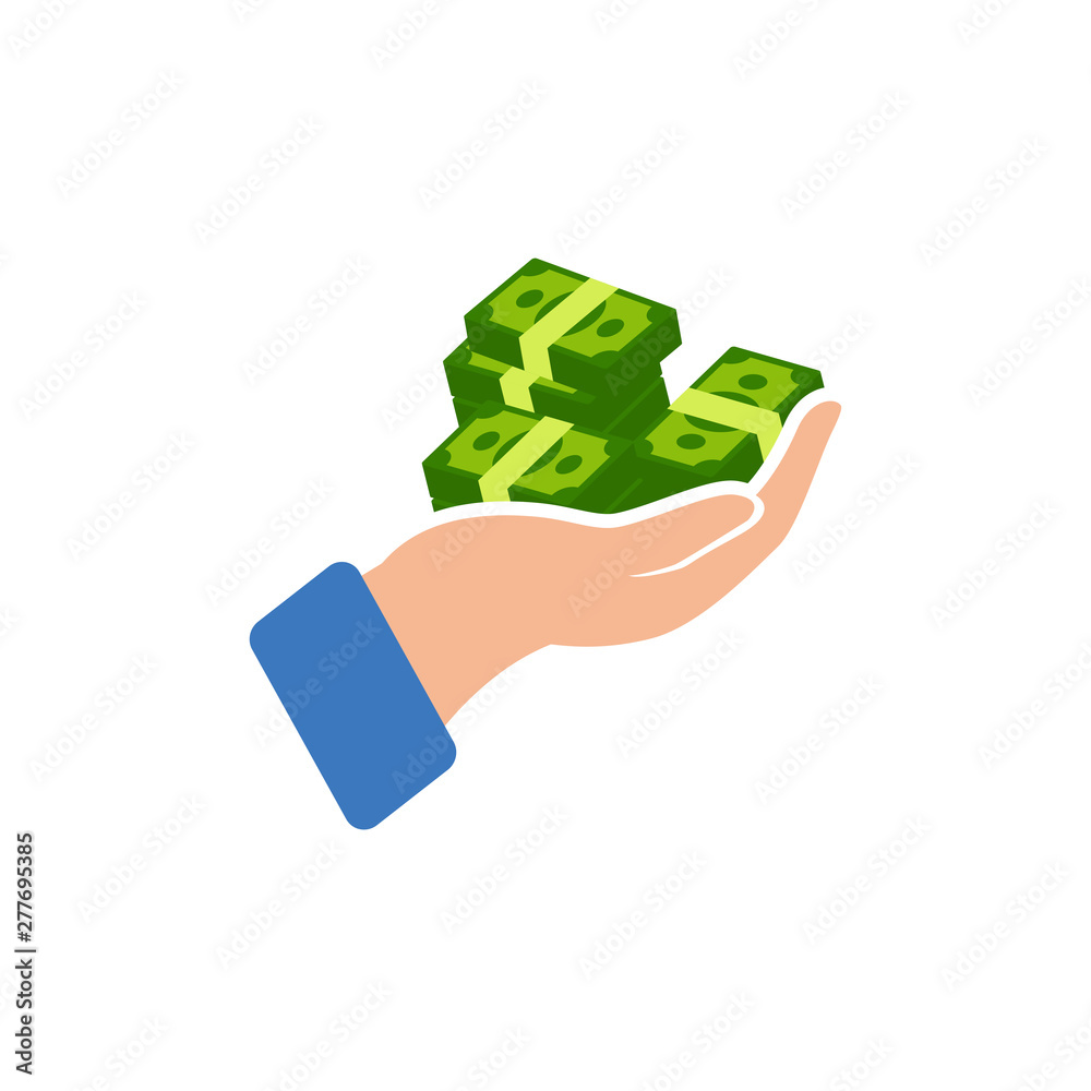 Earn money vector logo icon design. salary symbol design with hand ...