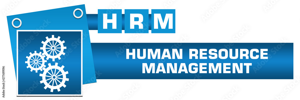 HRM - Human Resource Management Blue Squares Symbol Horizontal Stock ...
