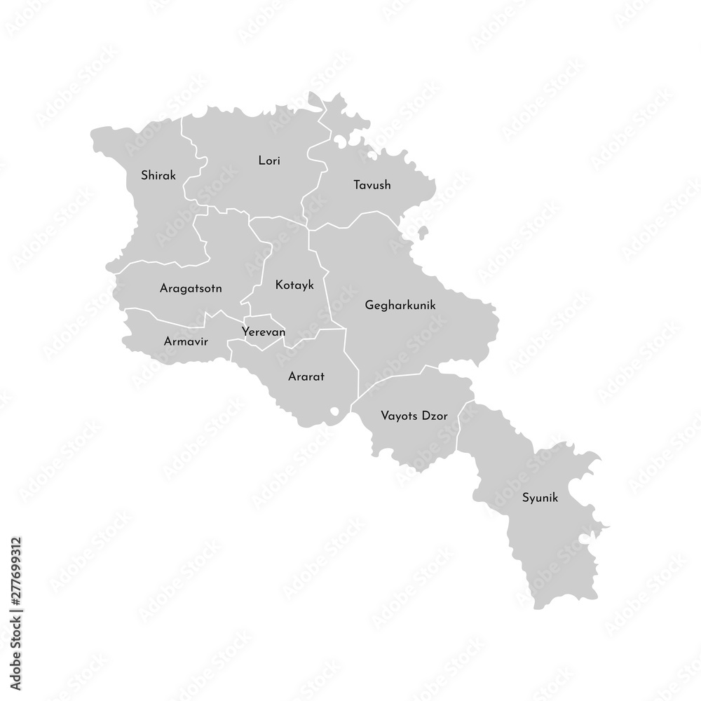 Vector isolated illustration of simplified administrative map of ...