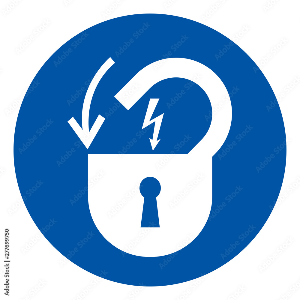 Lock Out Electrical Power Symbol Sign, Vector Illustration, Isolate On ...