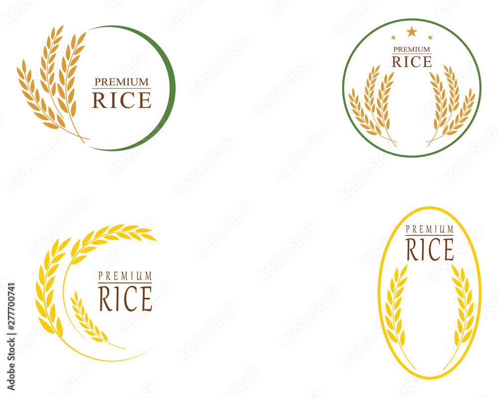 rice food meal logo and symbols template Stock Vector | Adobe Stock