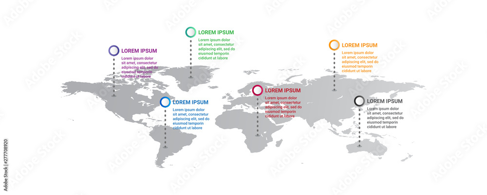 world map Infographic template with icons options . world infographic ...