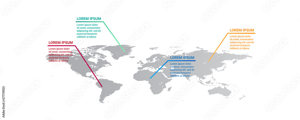 world map Infographic template with icons options . world infographic ...