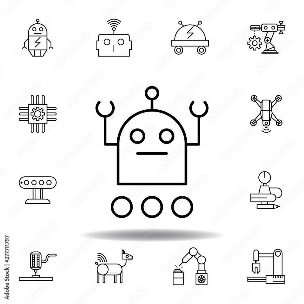 Robotics robot outline icon. set of robotics illustration icons. signs ...