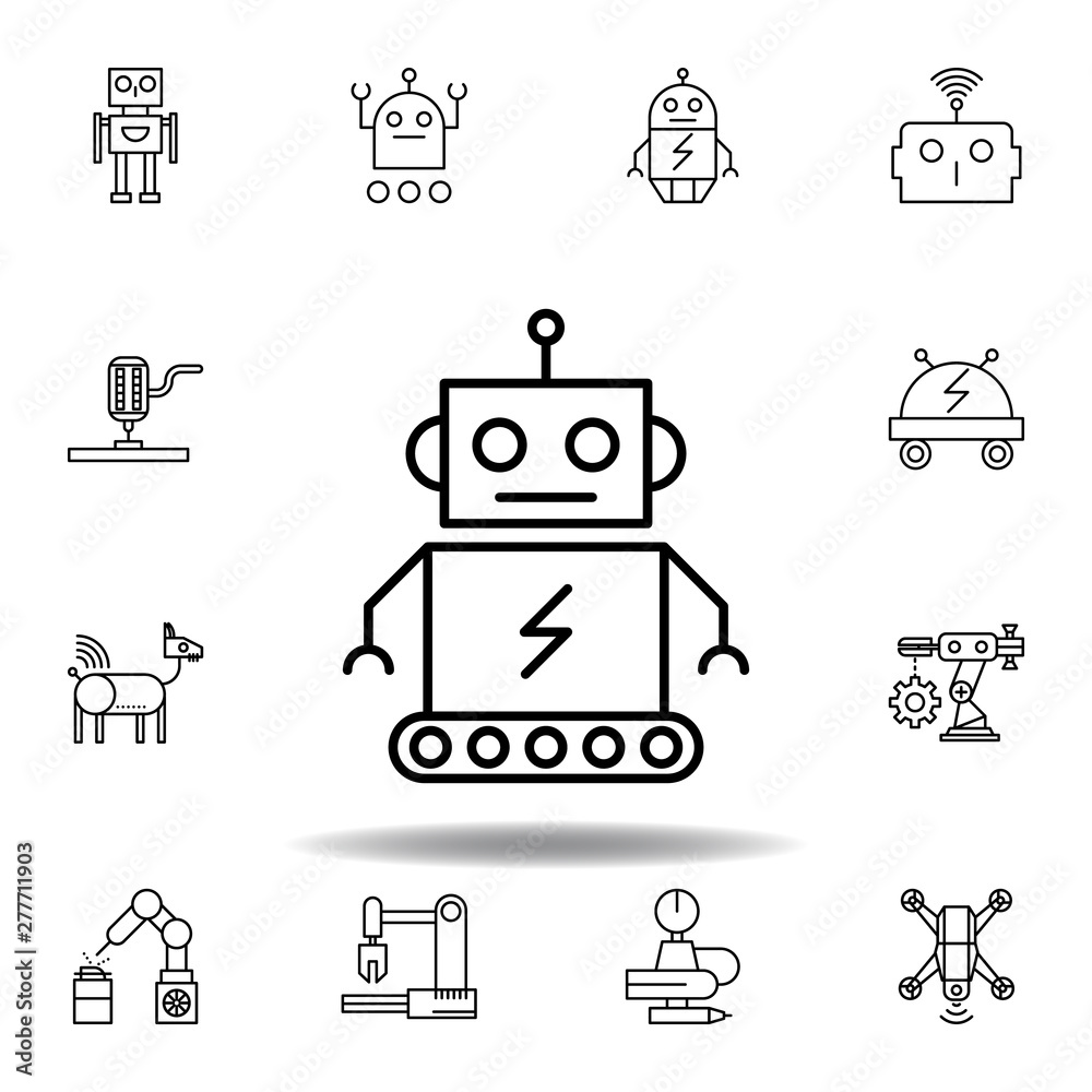 Robotics robot outline icon. set of robotics illustration icons. signs ...