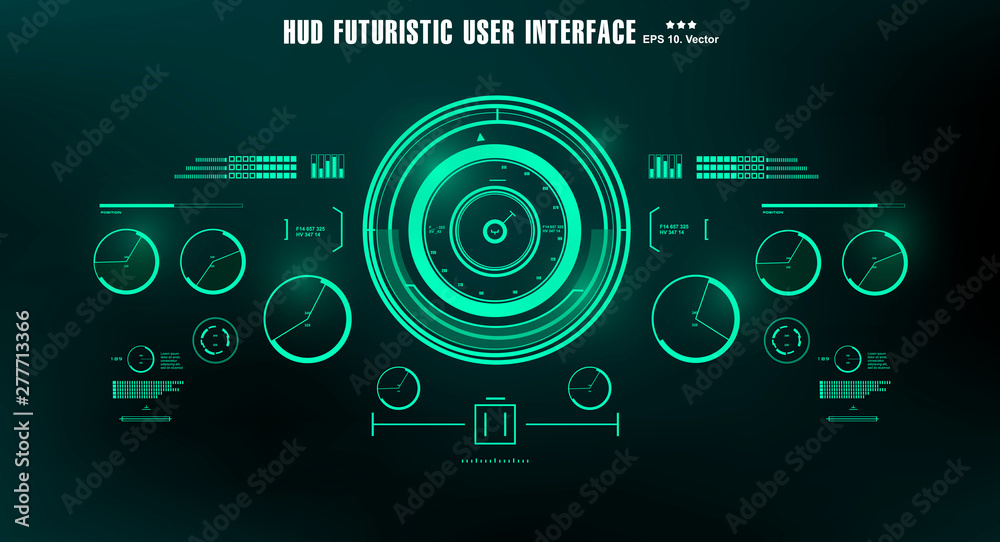 Sci-fi futuristic hud dashboard display virtual reality technology ...