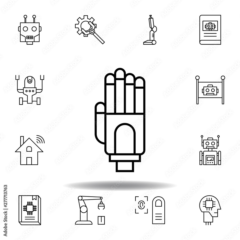 Robotics robot hand outline icon. set of robotics illustration icons ...