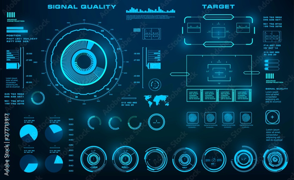 Sci-fi futuristic hud dashboard display virtual reality technology ...