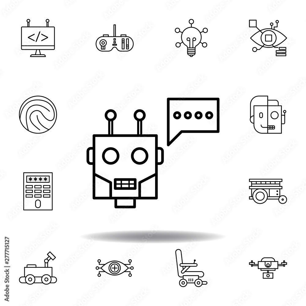 Robotics chatbot outline icon. set of robotics illustration icons ...