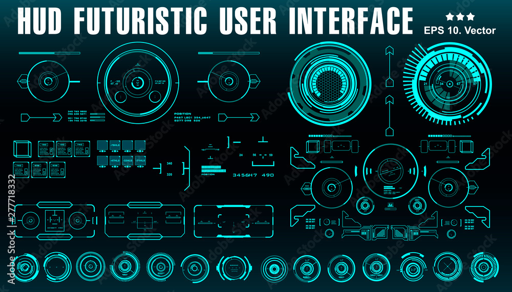 Sci-fi futuristic hud dashboard display virtual reality technology ...