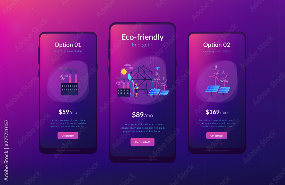 Engineer choosing power station with solar panels and wind turbines ...