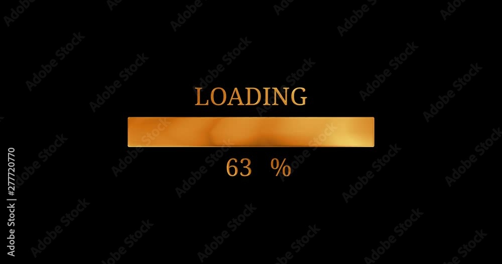 Golden shining loading bar on transparent background Stock Video ...