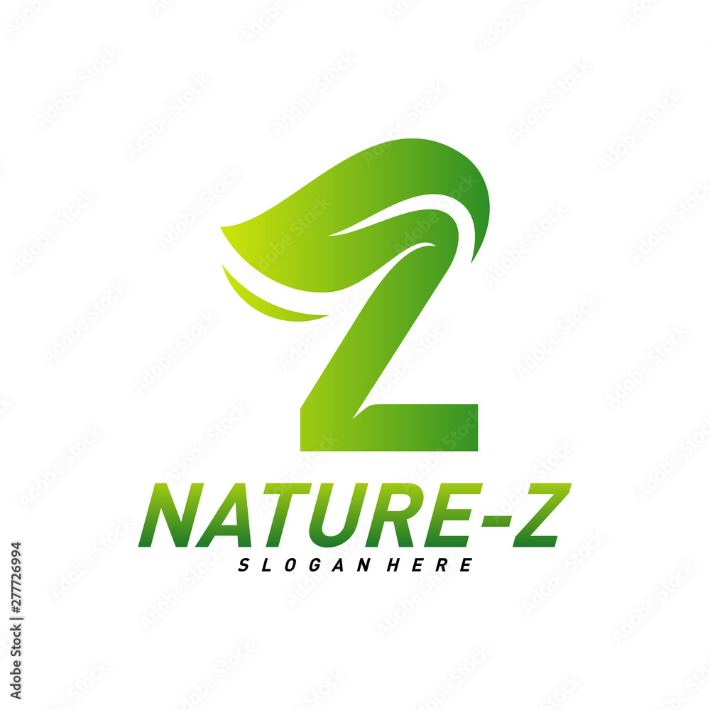 Nature Z logo Design Vector. Initial Z logo Template. Green Z logo ...