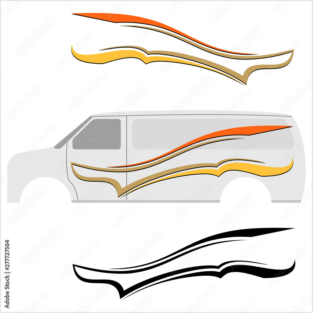 Vehicle Graphics, Stripe : Vinyl Ready Design Stock Vector | Adobe Stock