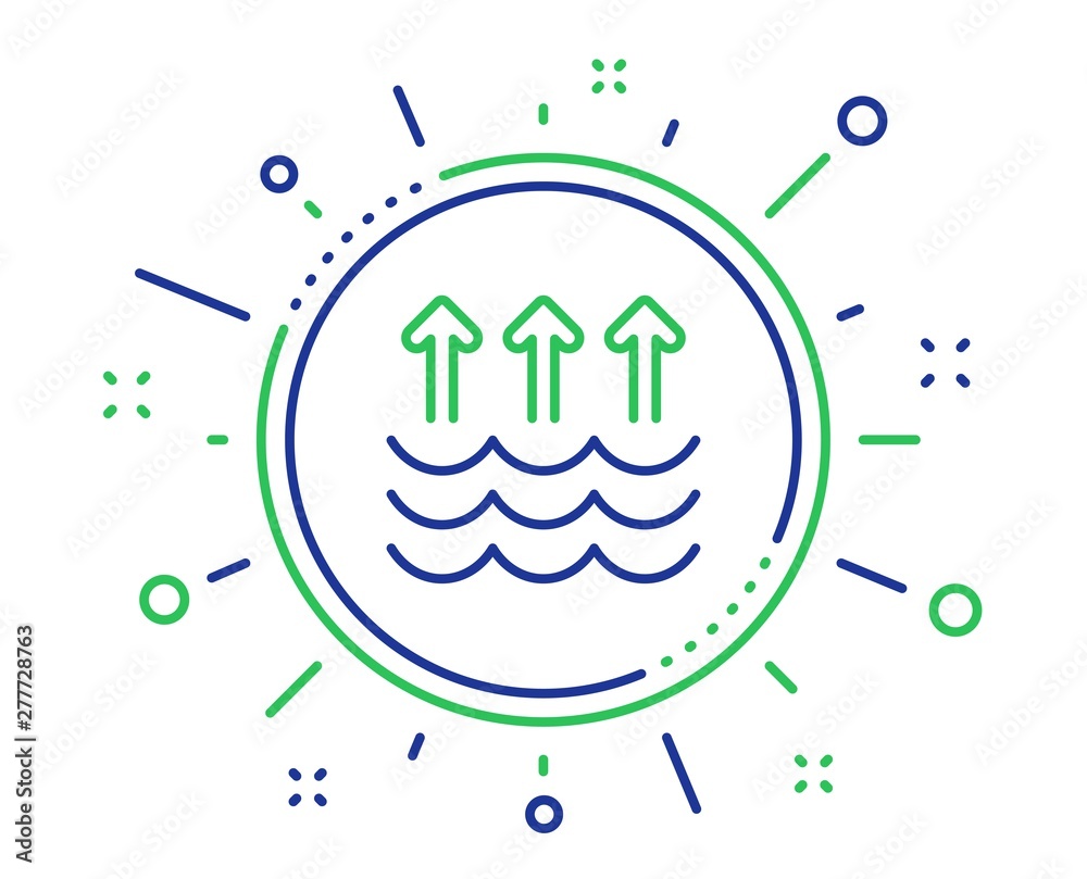 Evaporation line icon. Global warming sign. Waves symbol. Quality ...