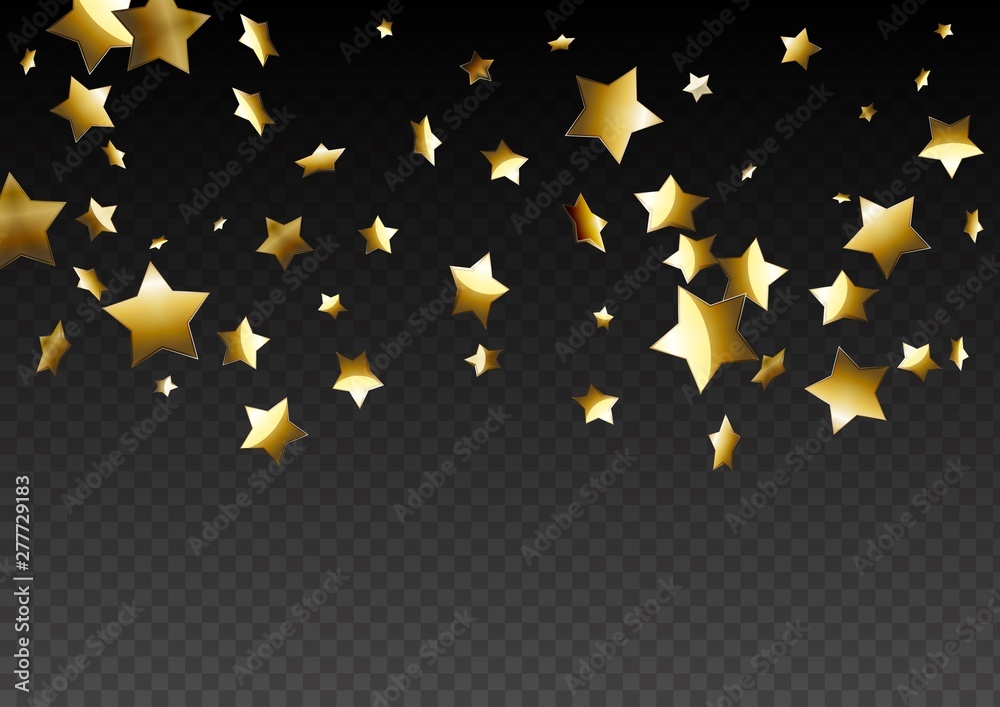abstract gold stars on transparent background Stock Vector | Adobe Stock