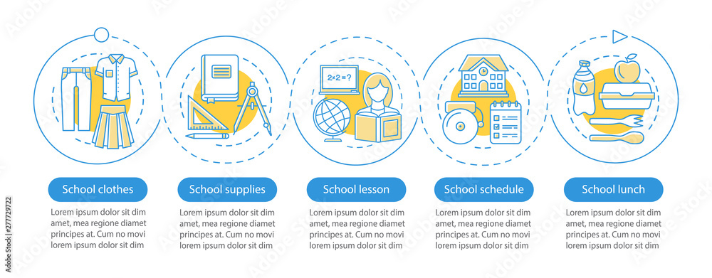 Education system vector infographic template. School. Business ...