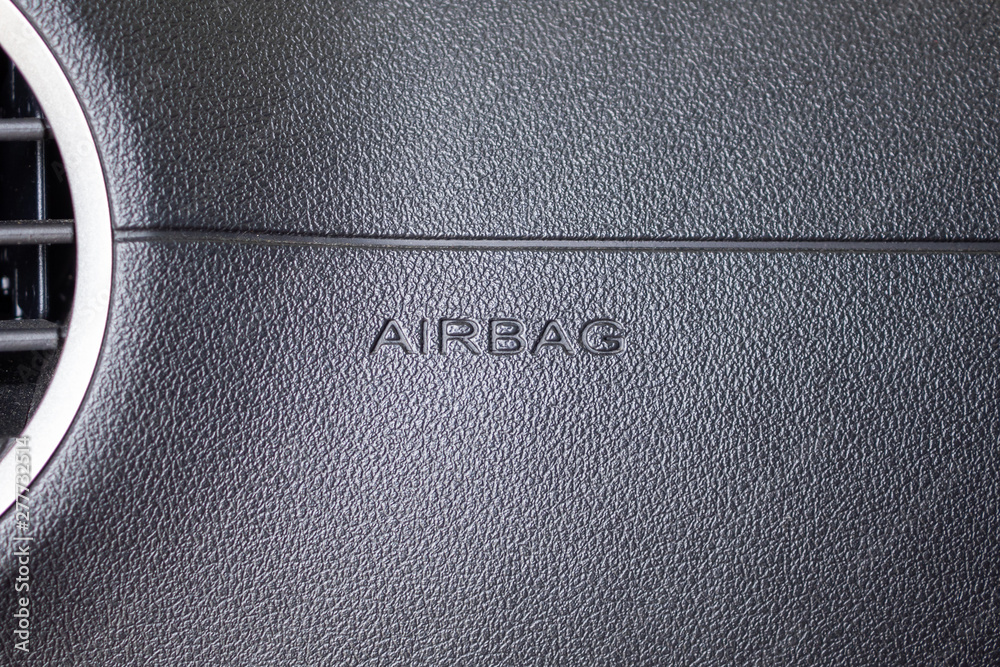 Safety airbag sign in modern car Stock Photo | Adobe Stock