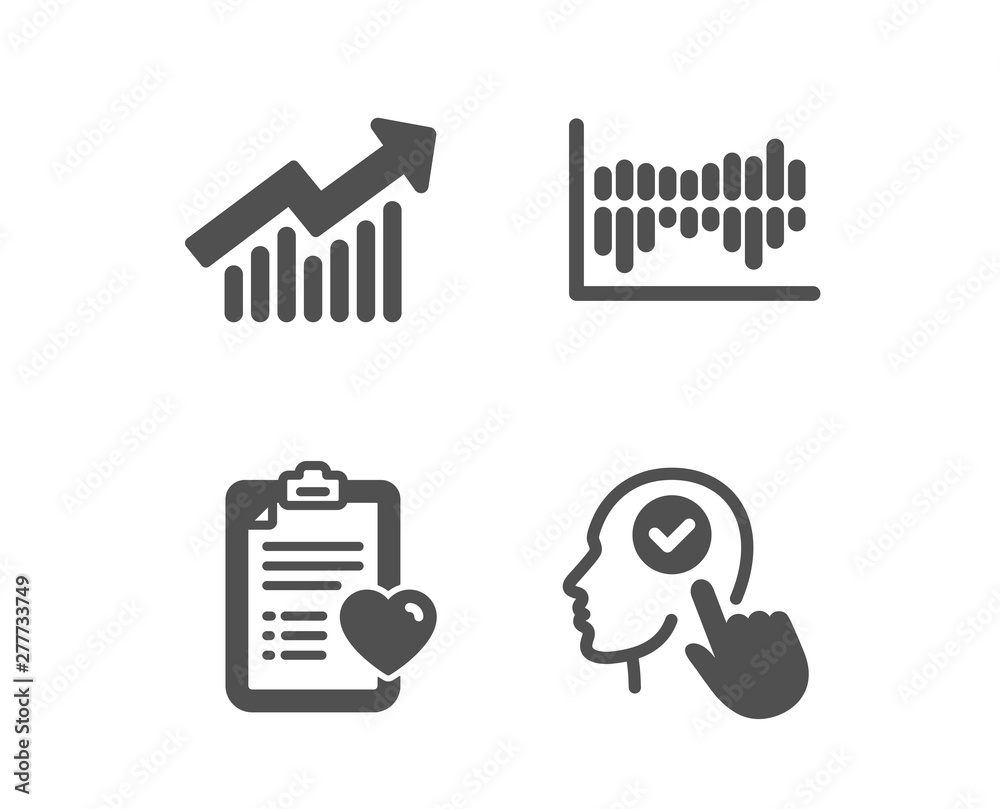 Set of Column diagram, Patient history and Demand curve icons. Select ...