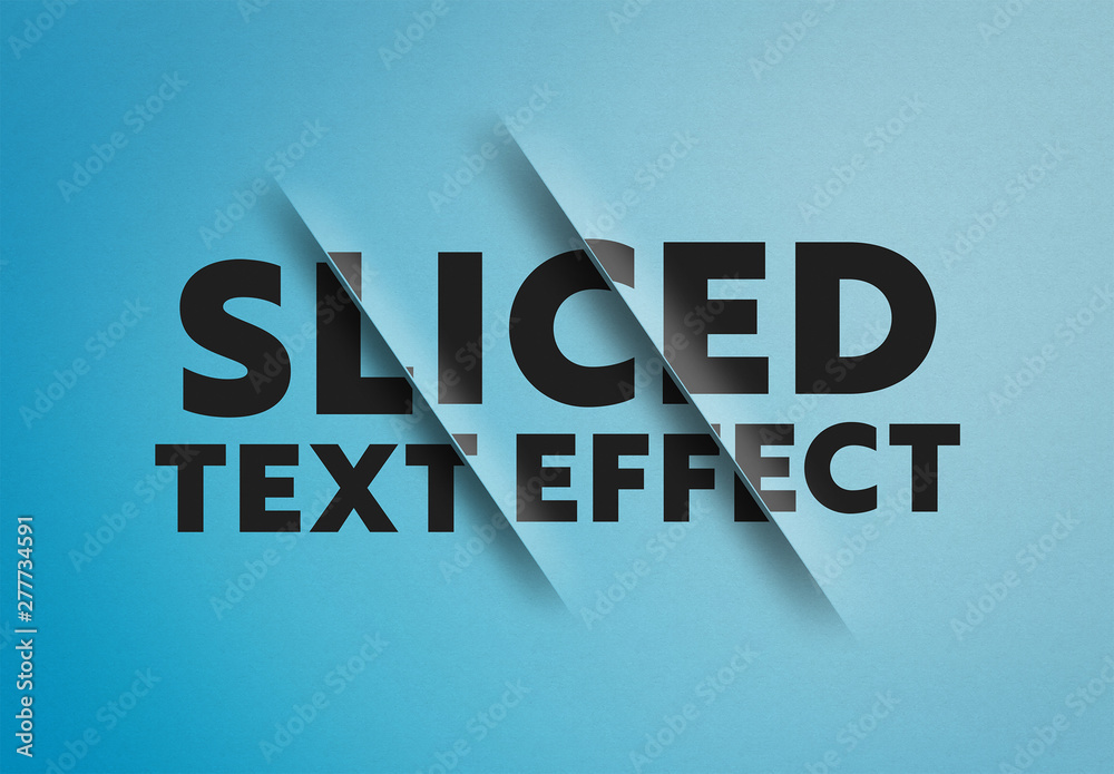 Sliced Text Effect Mockup Stock Template | Adobe Stock