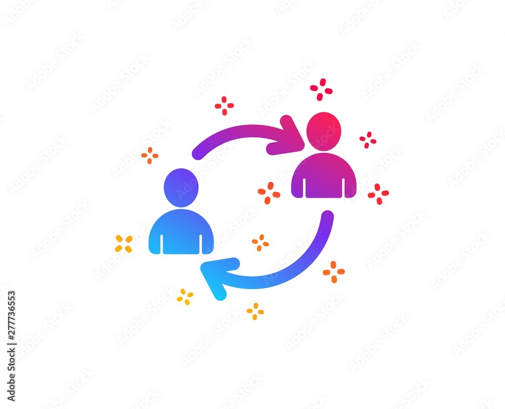 Teamwork icon. User communication or Human resources. Profile Avatar ...