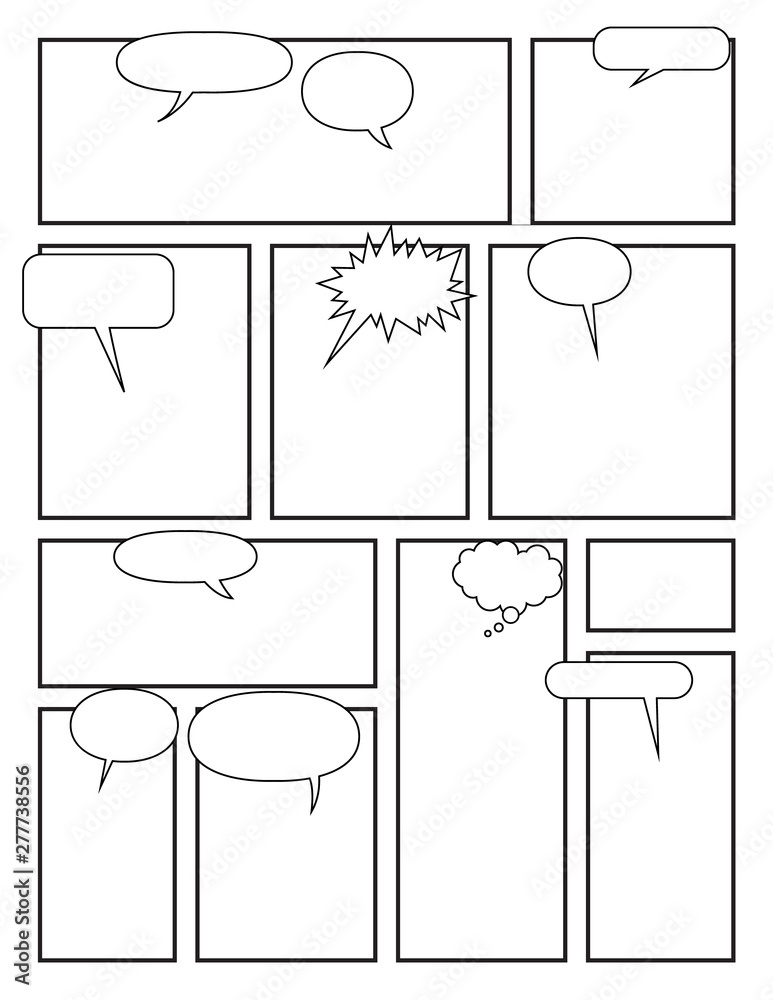 comic book template for Drawing Stories with halftone effects and ...