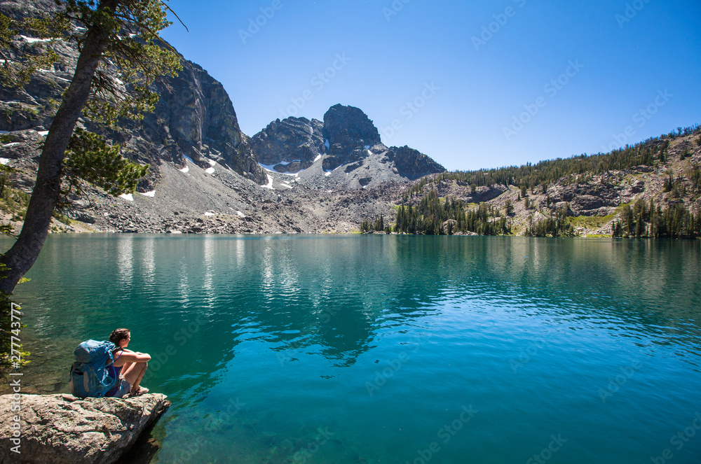 Bekah Davis rests by the beautiful Sheep Lake in the Seven Devil ...