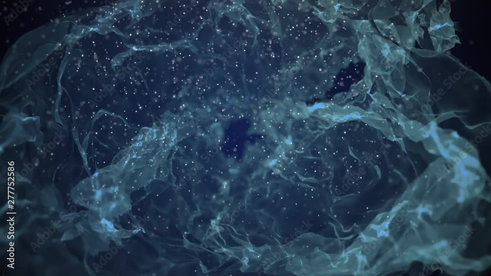 Floating organic dust particles shimmering on a black background ...