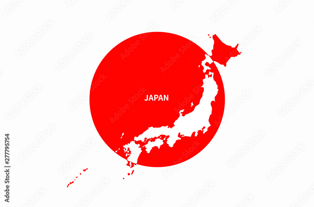 graphic vector map of asia countries. japan map. Stock Vector | Adobe Stock