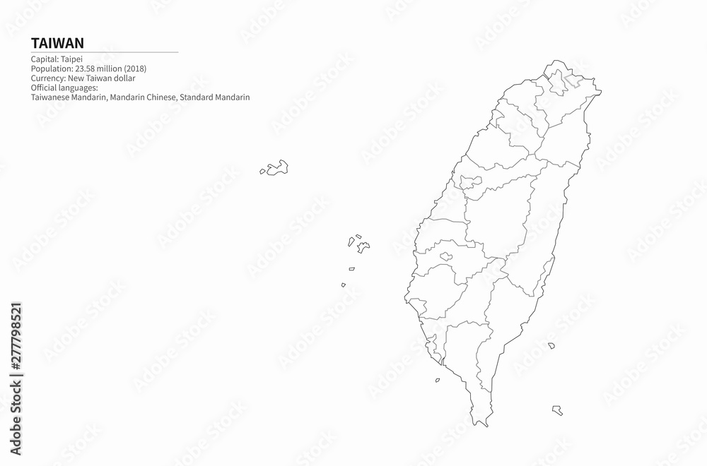 Taiwan map. graphic vector map of asia countries Stock Vector | Adobe Stock