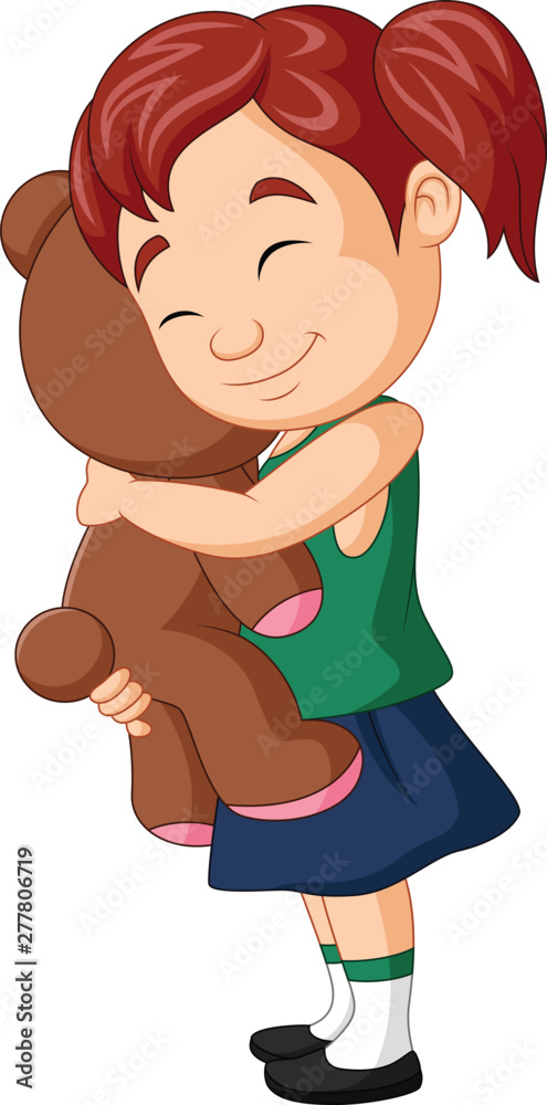 Teddy Bear Hugging Cartoon