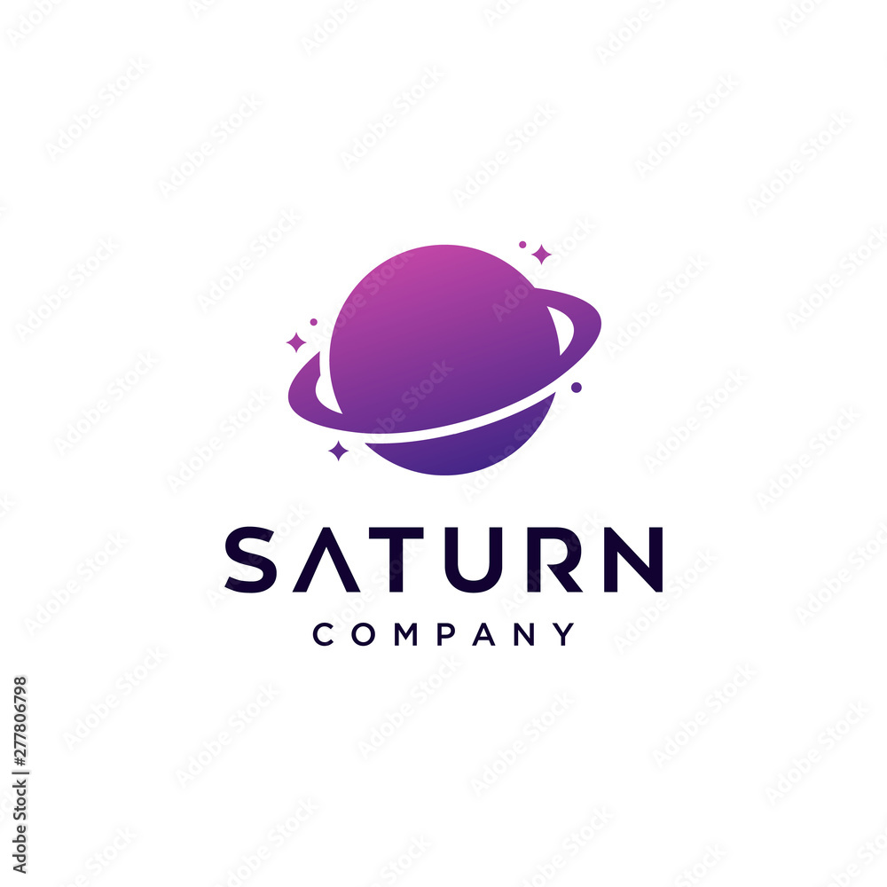 saturn planet vector icon. logo design Stock Vector | Adobe Stock