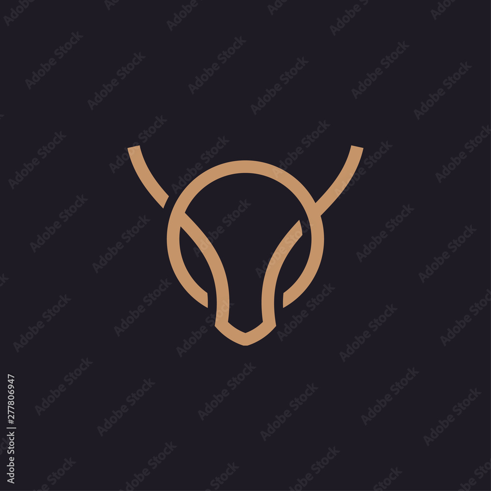 Vetor de taurus abstract bull head outline vector logo design do Stock ...