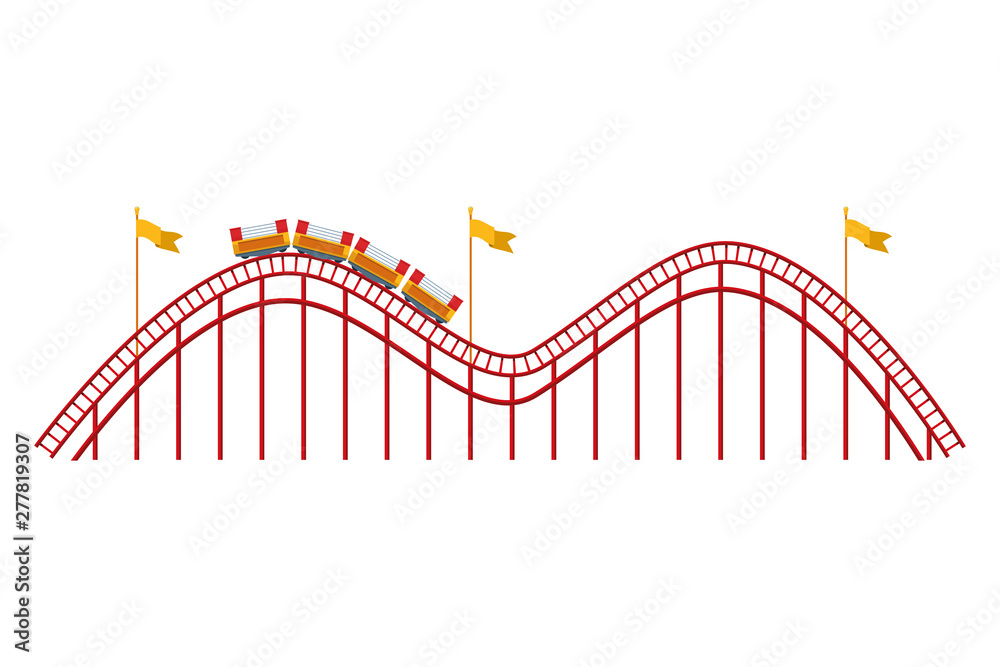 roller coaster in amusement park Stock Vector | Adobe Stock