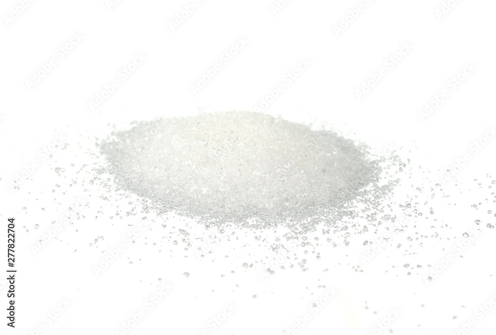 Heap of granulated sugar isolated on white background. 스톡 사진 | Adobe Stock