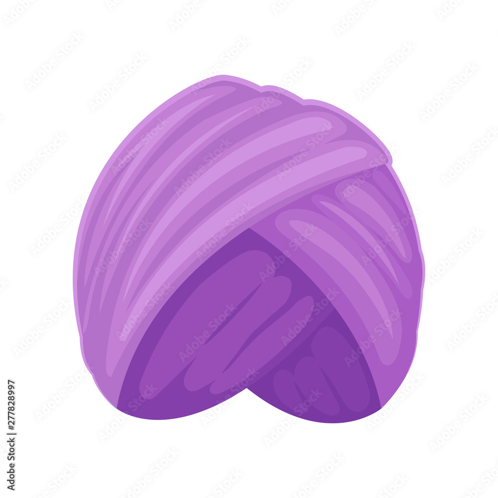 Purple turban. Vector illustration on white background. Stock Vector ...