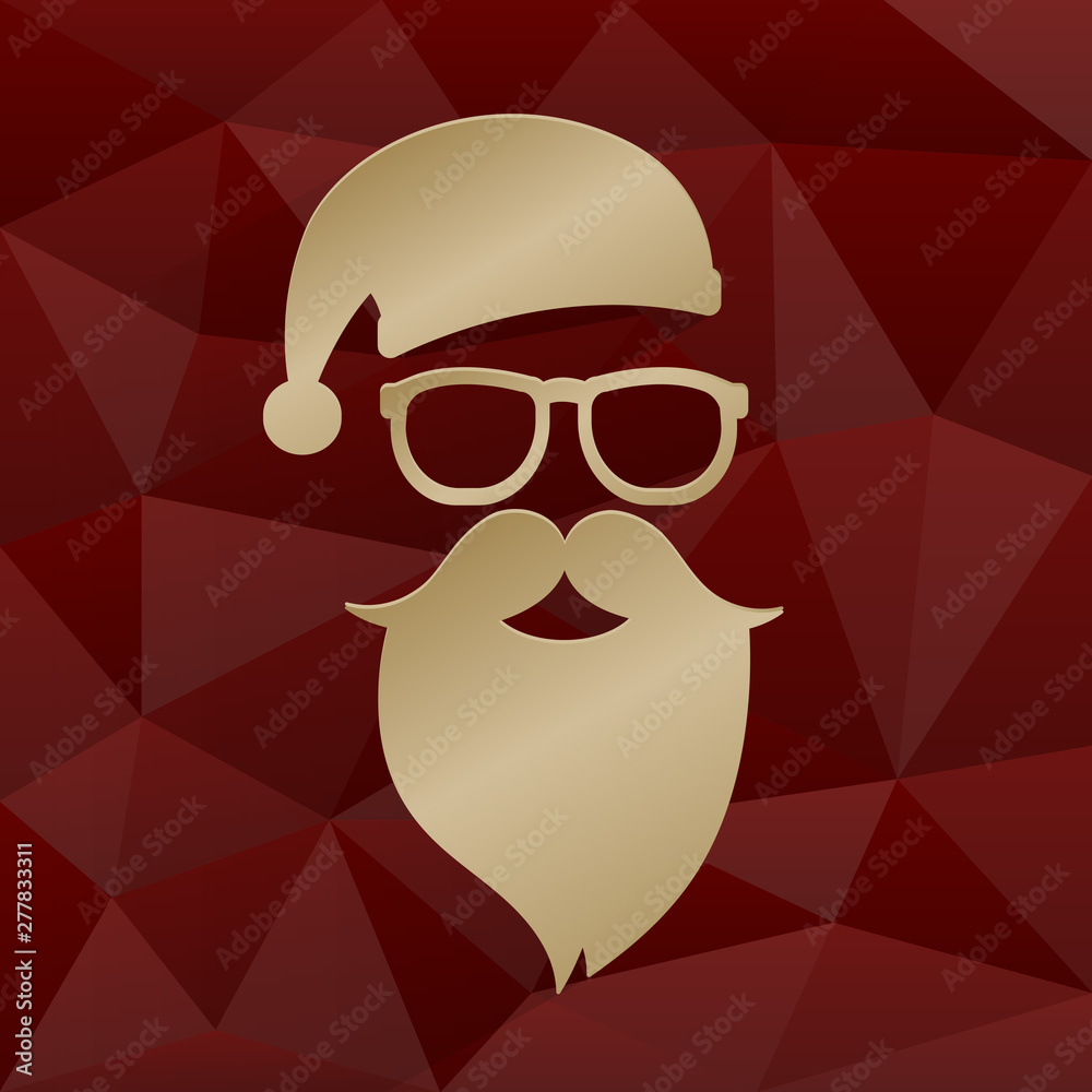 Gold Santa Polygon Background Stock Vector | Adobe Stock