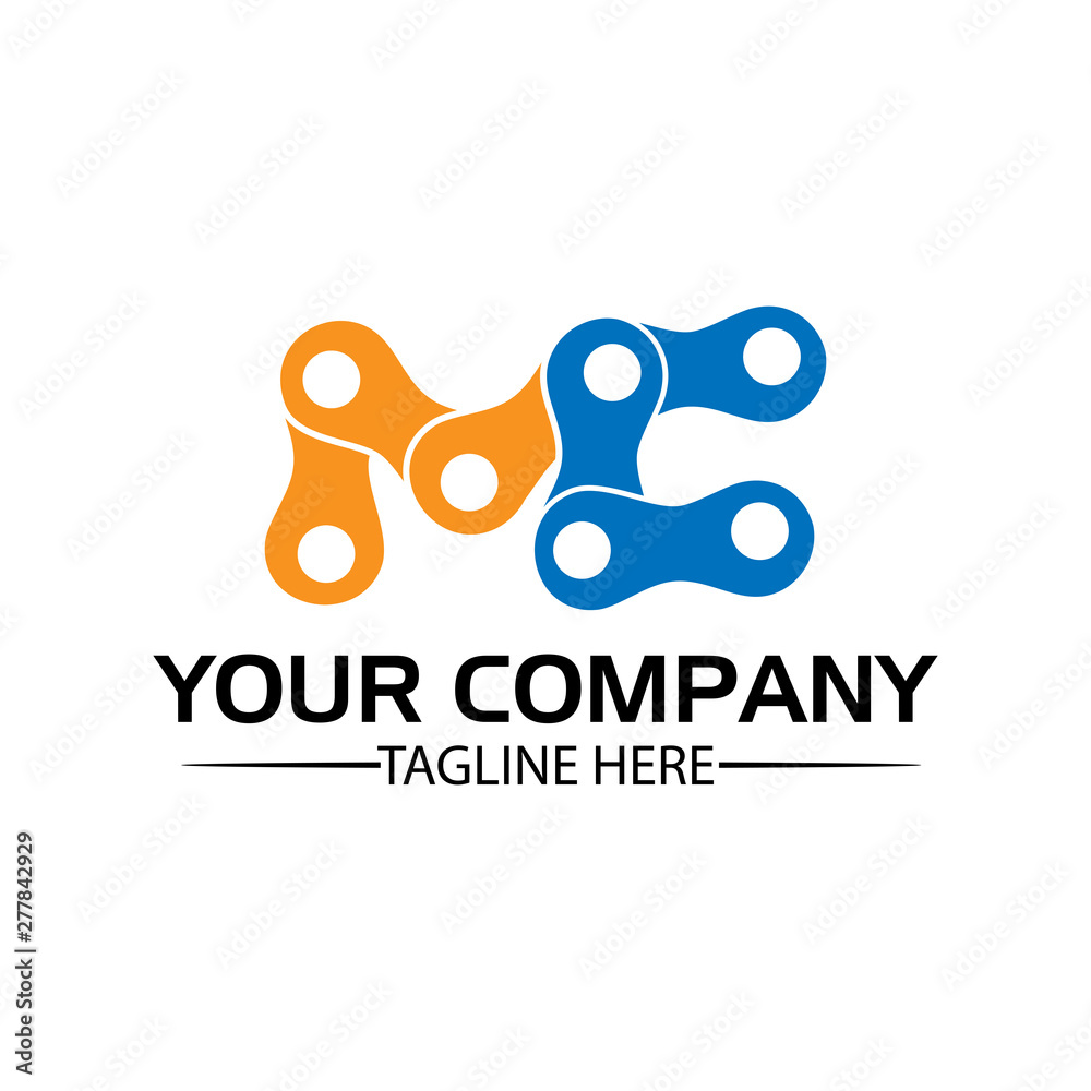 Letter MC, Logo Letter MC and chain. logo formed by chain Stock Vector ...