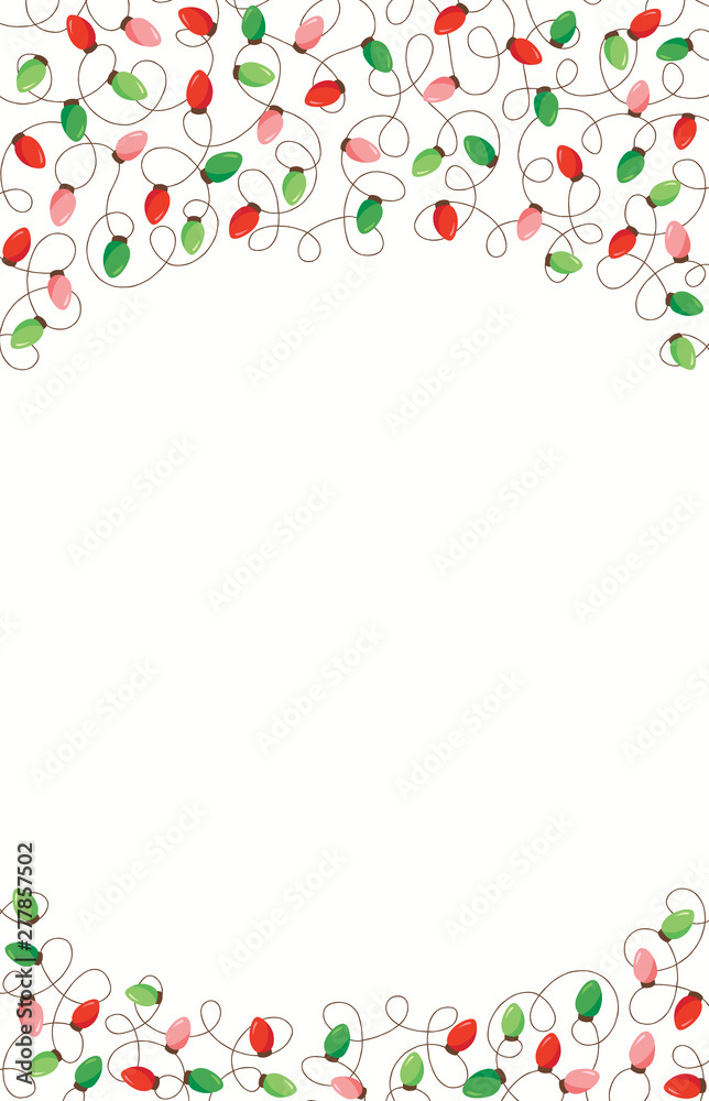 Red And Green Christmas Lights Border