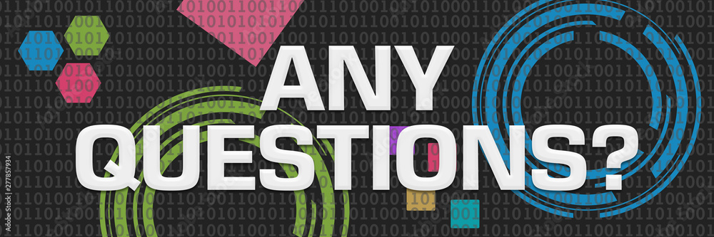 Any Questions Dark Colorful Digital Technology Background Stock ...