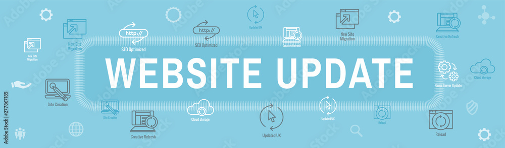 Website Update Icon Set with Web Header Banner Stock Vector | Adobe Stock