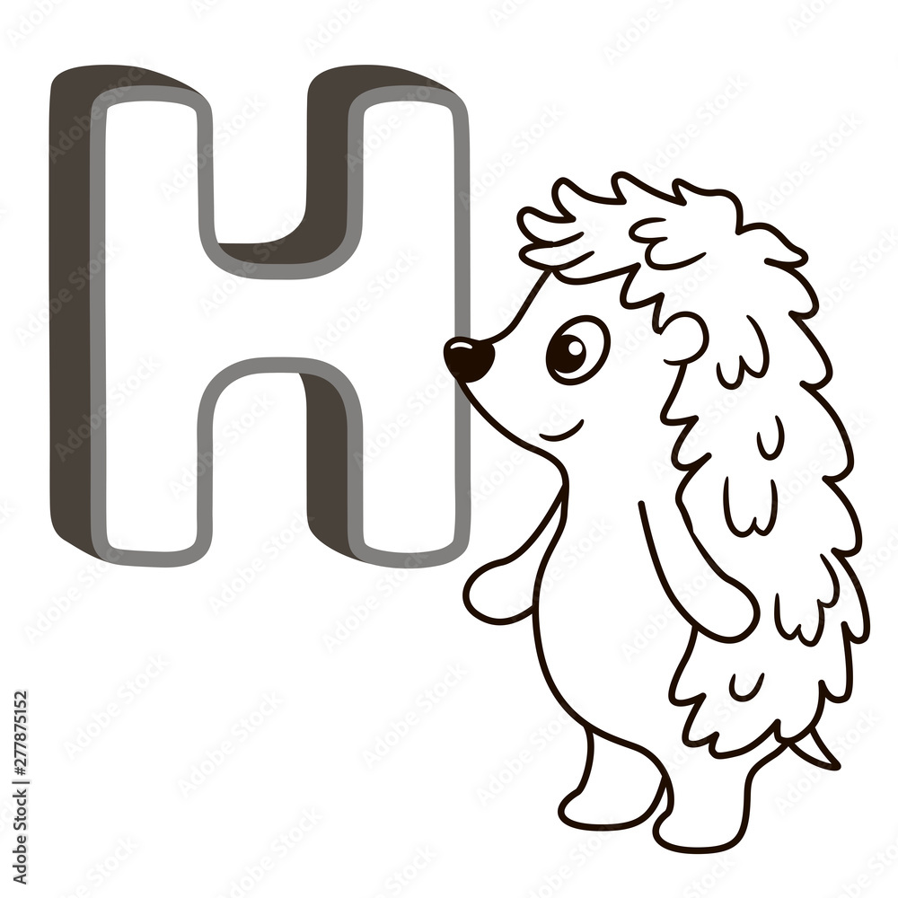 coloring book alphabet with capital letters of the English and cute ...