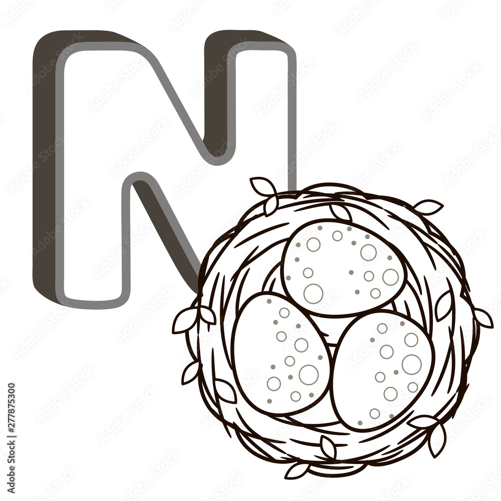 coloring book alphabet with capital letters of the English and cute ...