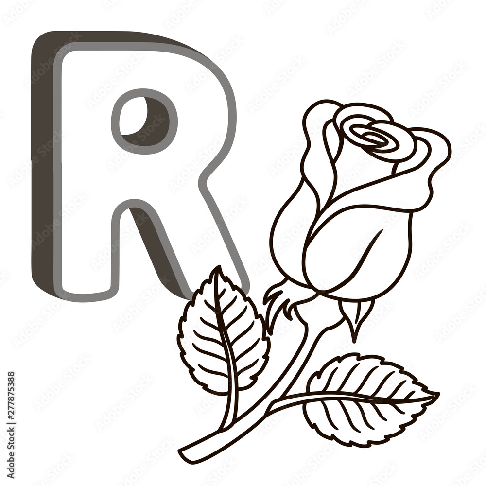 coloring book alphabet with capital letters of the English and cute ...