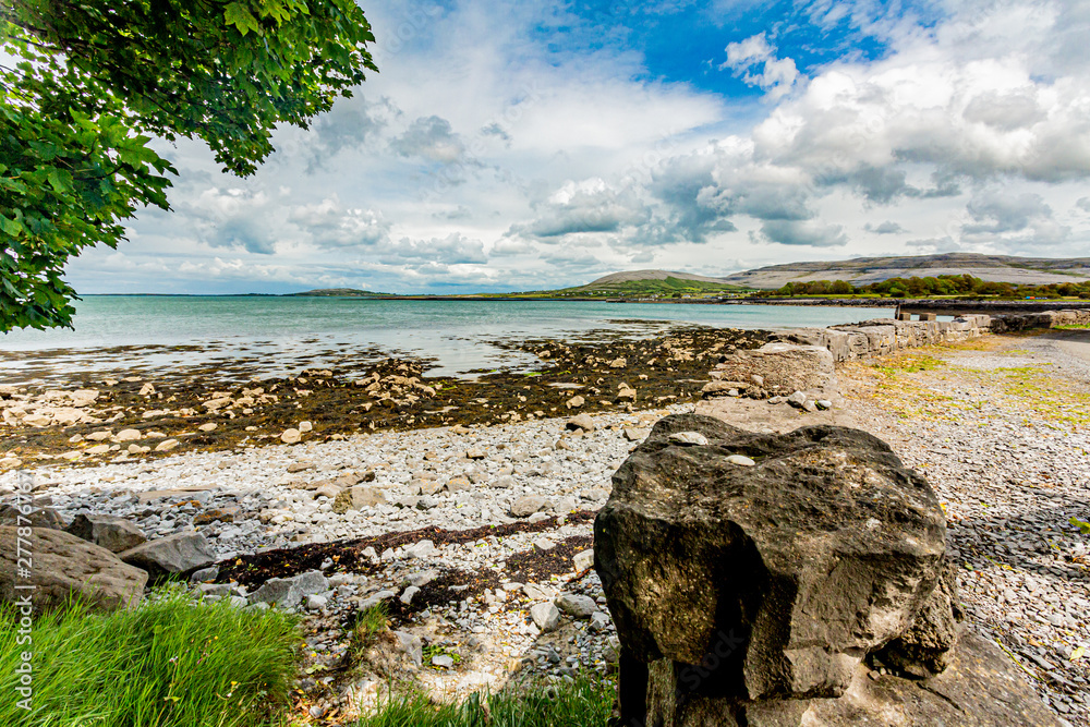 Beautiful panoramic view of the bay area and beach of Ballyvaughan ...